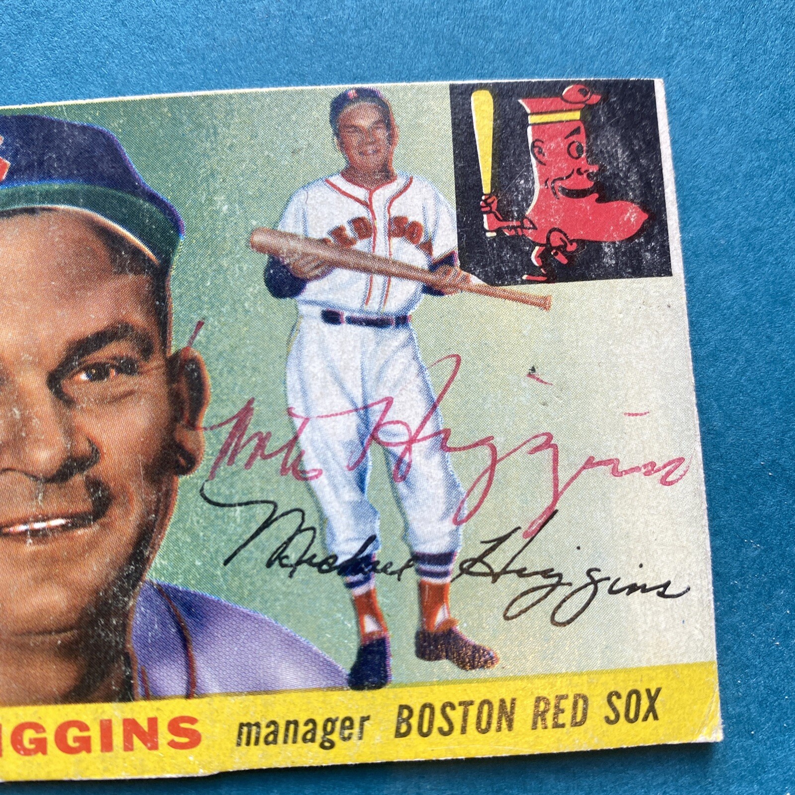 Topps MIKE "PINKY" HIGGINS 1955 Signed Autographed Card #150 Red Sox ...