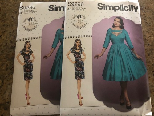 🌹SIMPLICITY #S9296 - LADIES "GERTIE" DRESS w/KEYHOLE PATTERN 6-14 / 14 ...