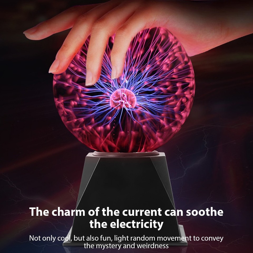 8 Inch Plasma Ball Static Electricity Ball Touch Sound Sensitive Plasma ...