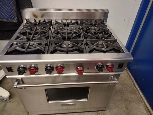 Wolf GR366 - 36" Professional All Gas Range Oven 6 Burner Red Knobs | eBay