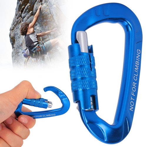 12KN Auto Locking Rock Climbing Carabiner Clips Aluminum Alloy Twist ...
