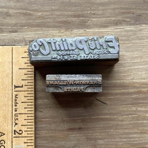Lot Of 2 Vintage Printing Press Stamps With Paint Company Names Wood ...