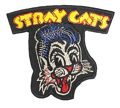 Stray Cats Patch Badge retro rockabilly hot rod iron on greaser jacket ...