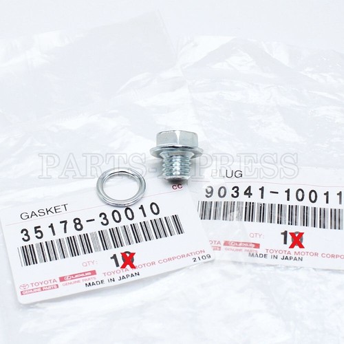 GENUINE OEM TOYOTA LEXUS TRANS PAN DRAIN PLUG & GASKET 35178-30010 / ...