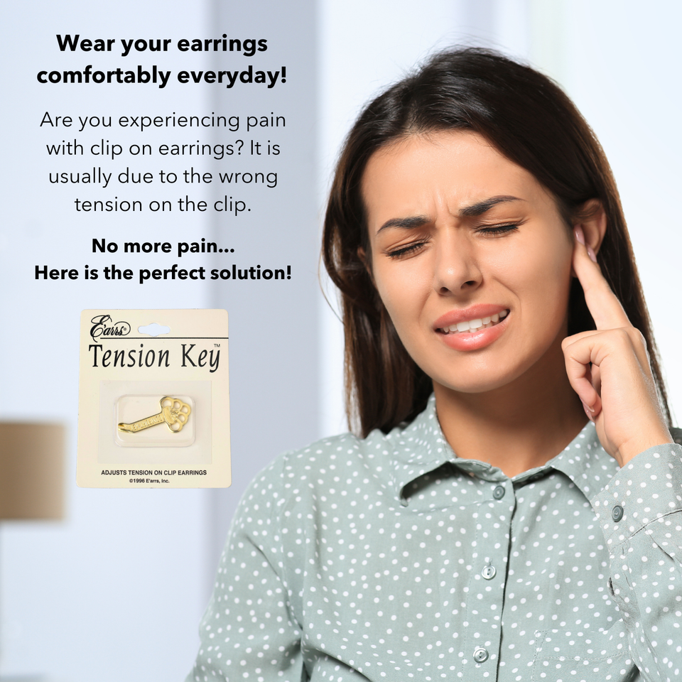 E'arrs Clip-On Earring Tension Key Adjustment Tool • Comfortable Wear ...