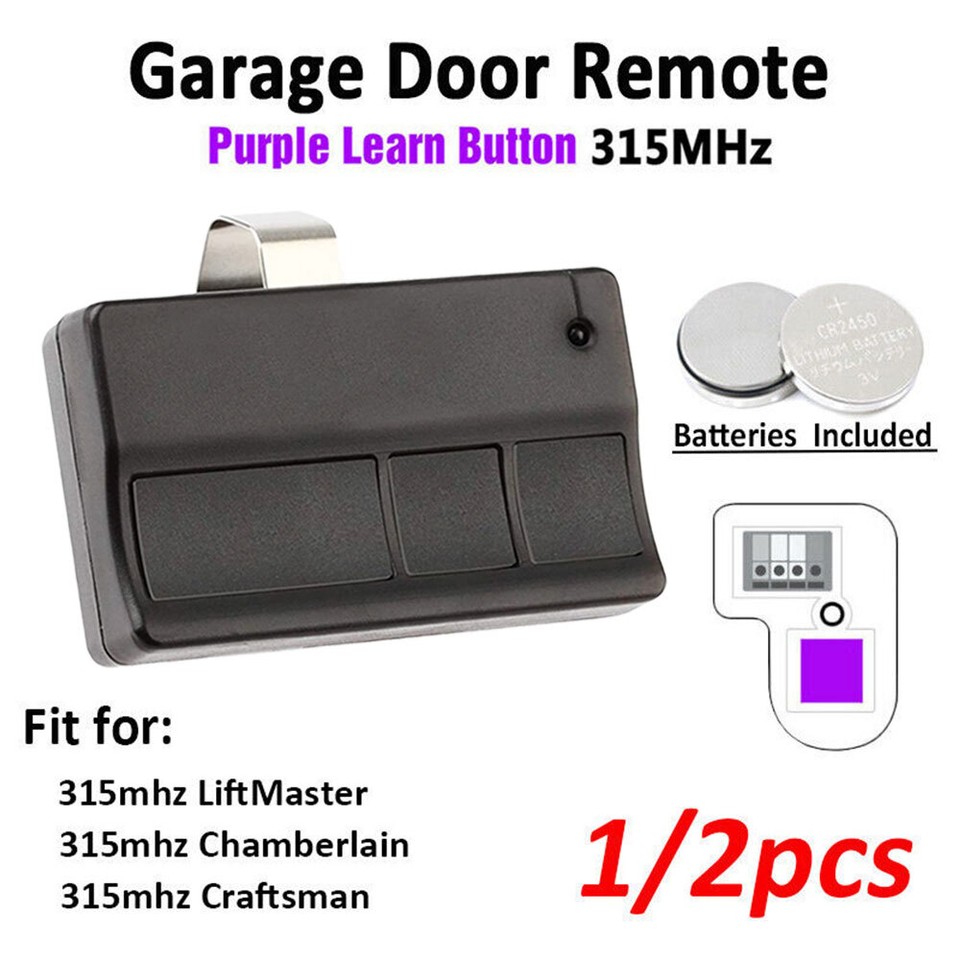 1-2pcs Garage Door Opener Remote Purple Learn Button For Liftmaster ...