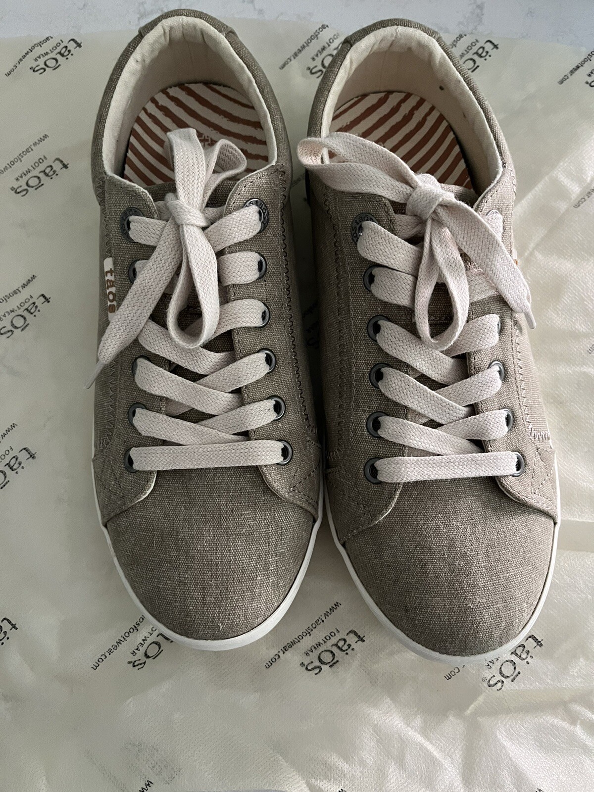Taos Canvas Shoes Size 8w Tan - Worn Once | eBay