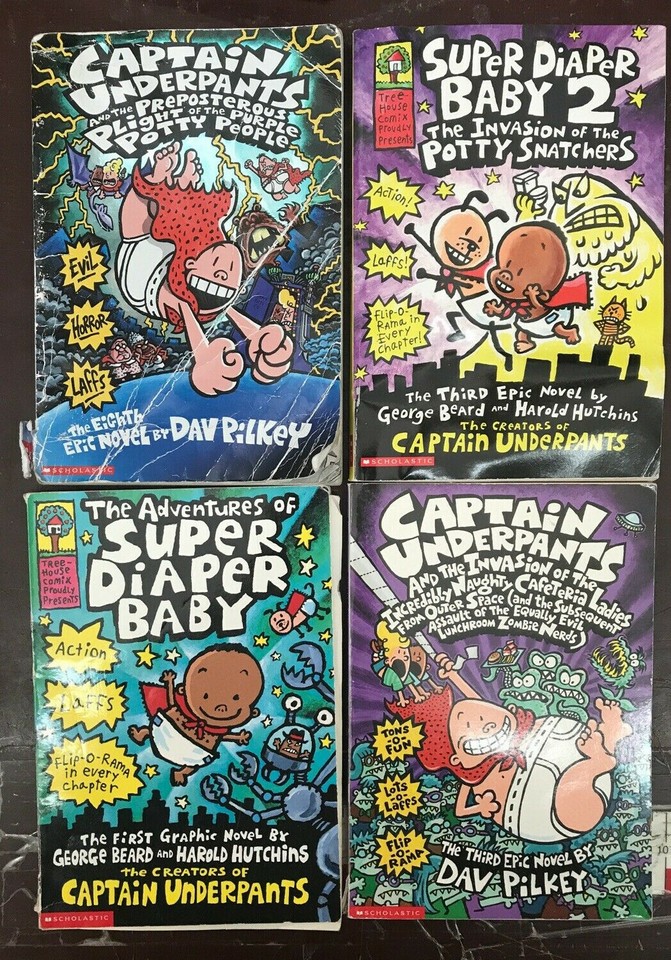 Dav Pilkey Captain Underpants Super Diaper Baby Ricky Ricotta Mighty ...