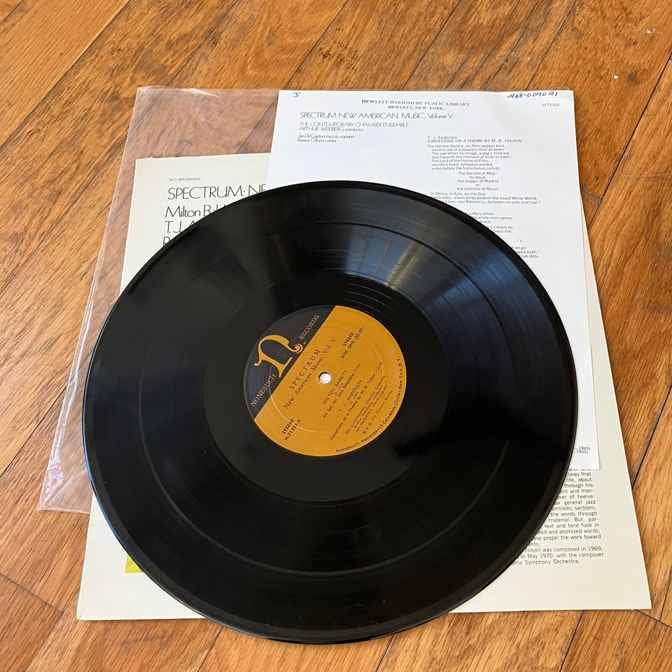 Spectrum: New American Music Volume V ft. Milton Babbitt, T.J. Anderson ...