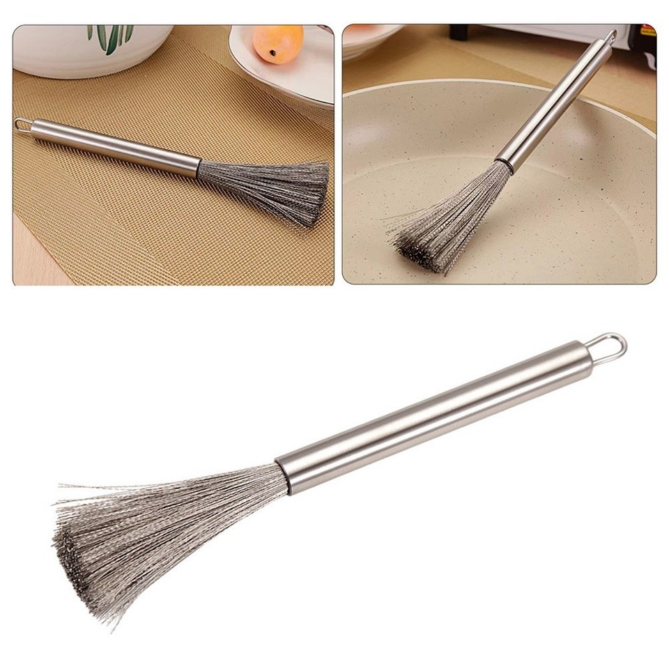 Pot Brush Cleaning Accessories Bowl 25x4.5cm Anti-skidding Stainless ...