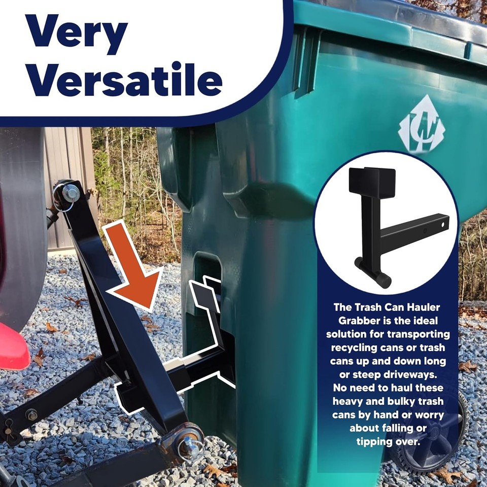Trash Can Hauler Grabber with 2 Non-Adjustable Transporter Hitch | eBay