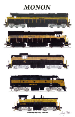 Monon Black & Gold Locomotives 11"x17" Poster Andy Fletcher signed | eBay