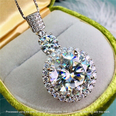 2Ct Round Cut Lab Created Diamond Women's Pendant 14K White Gold Plated ...