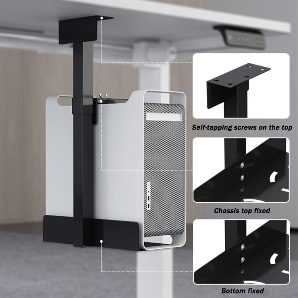 CPU Holder Under Desk Mount Adjustable Wall PC Mount Heavy Duty ...