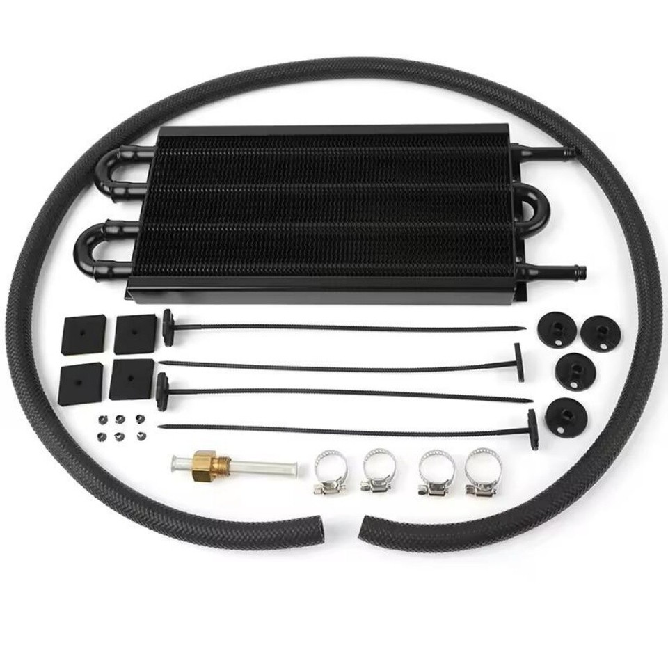 6 Row Universal Remote Transmission Oil Cooler Radiator Converter Kit ...