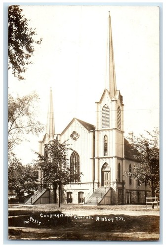 c1910's Congregational Church Amboy Illinois IL RPPC Photo Antique ...
