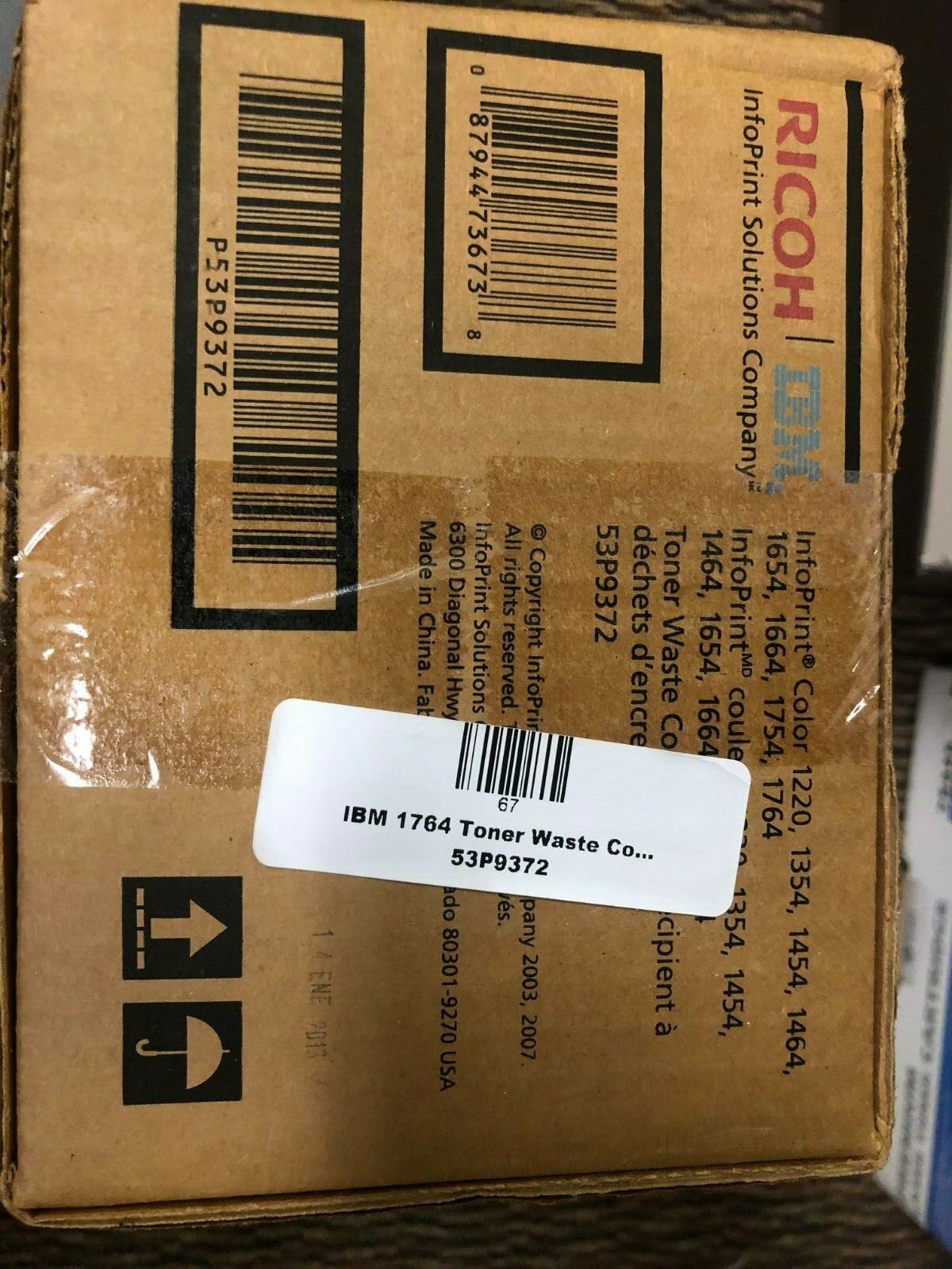 Genuine Ricoh IBM 53P9372 Toner Waste Container Infoprint 39V2316 for ...