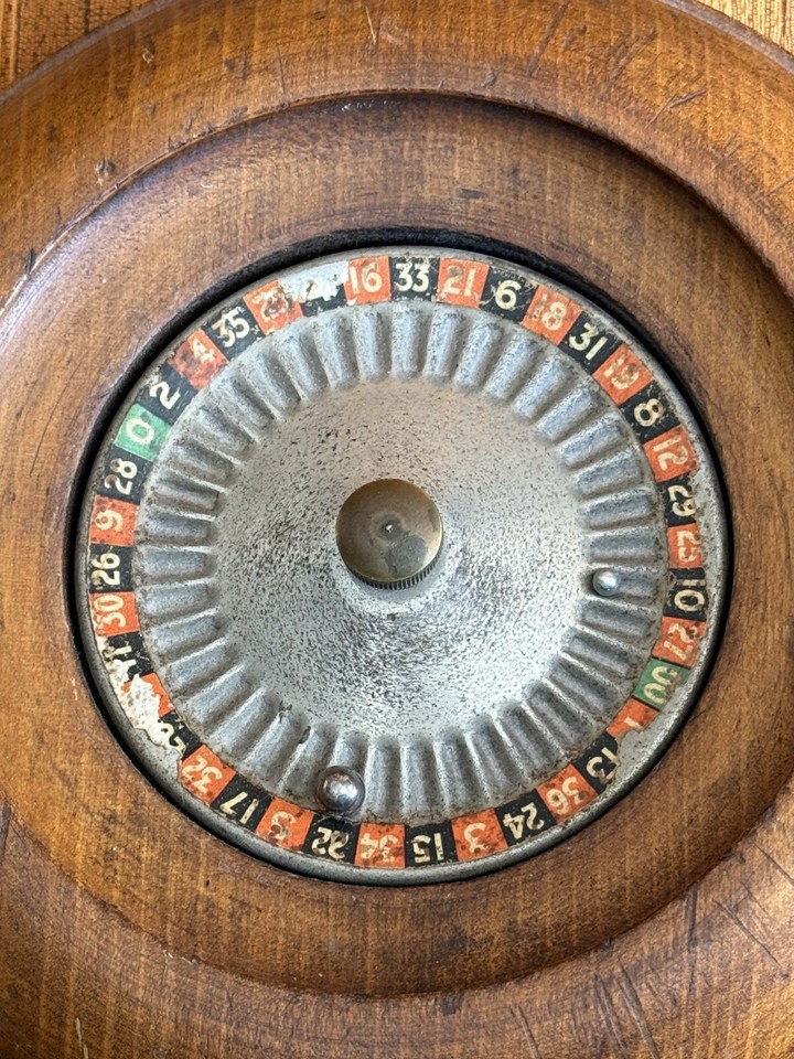 Vintage Casino Wood Mini Roulette Wheel | eBay