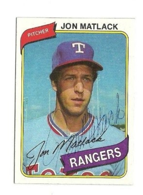 Jon Matlack 1980 Topps autographed auto signed card Rangers | eBay