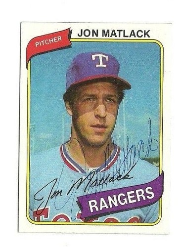 Jon Matlack 1980 Topps autographed auto signed card Rangers | eBay