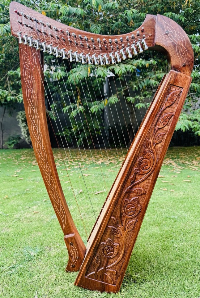 22 String Harp Celtic Irish Solid Wood Traditional With Tuning Key ...