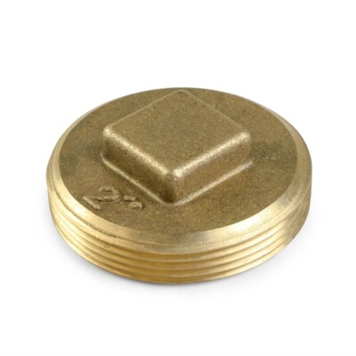 Heavy-Duty Brass Threaded Cleanout Plug w/ Raised Square Head, 2" MIP ...