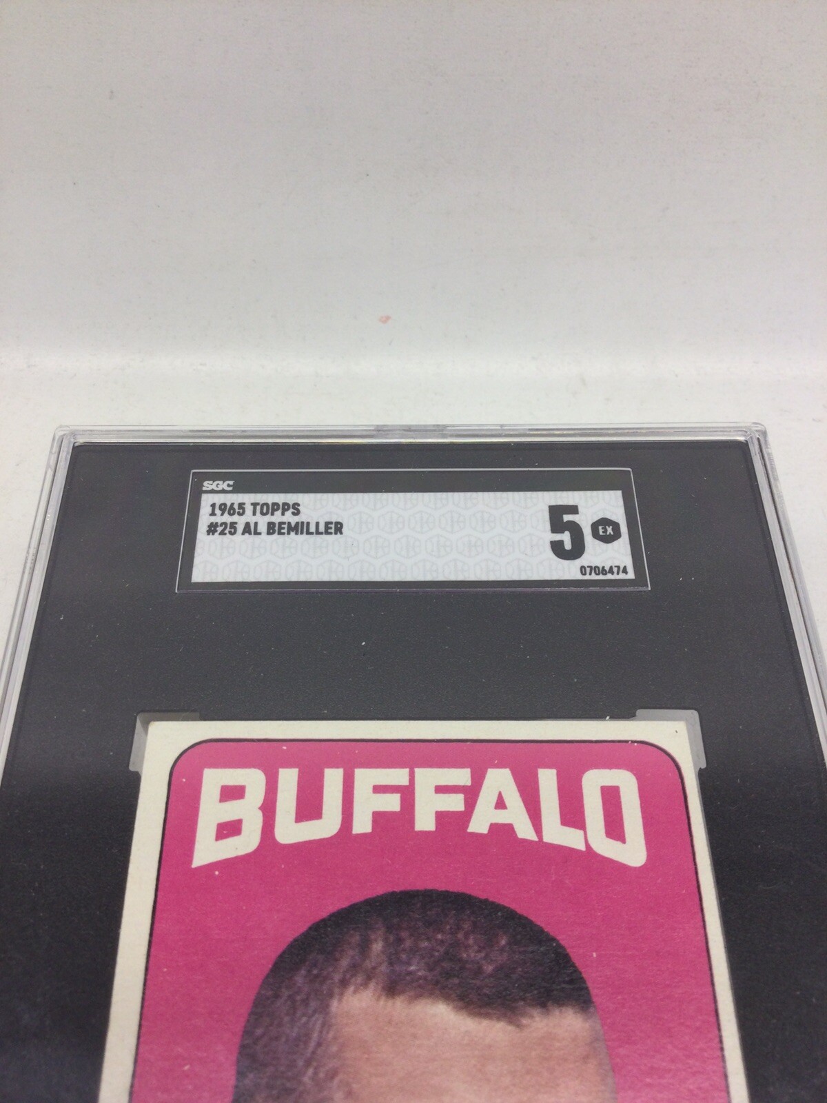 1965 Topps Football Card No. 25 Al Bemiller Tall Boy Buffalo Bills SGC ...