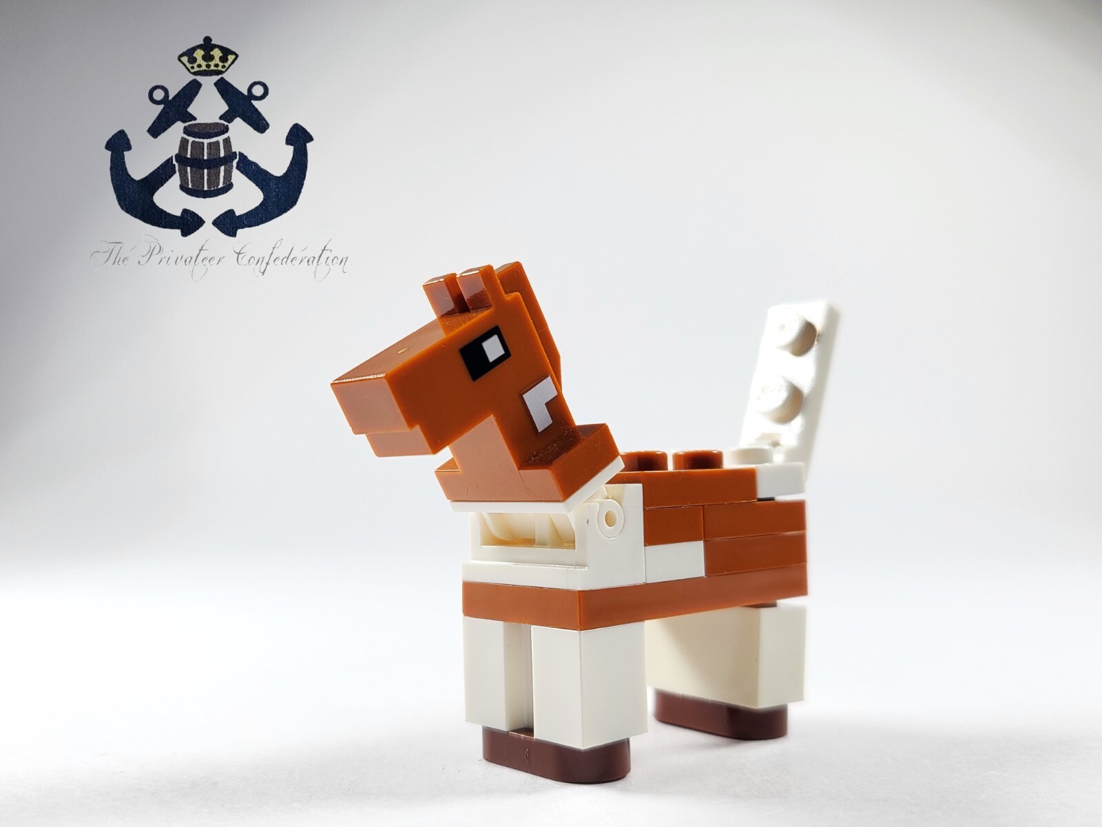 LEGO Minecraft Minifigure Horse Dark Orange, White Barn Animal ...