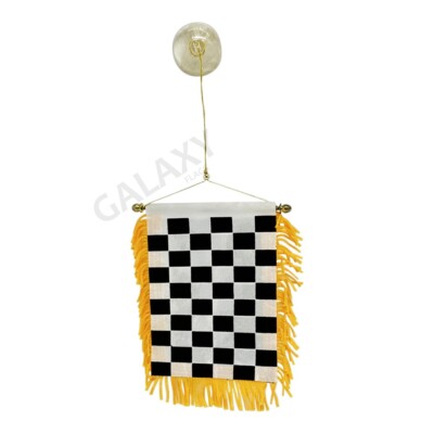 Checkered Flag Mini Banner / Black and White Checkered Mini Window Flag ...