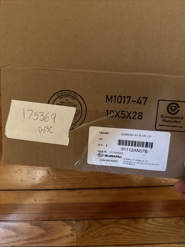 OEM Subaru Garnish Ay R Door Molding LH PN: 91112AN07B | eBay