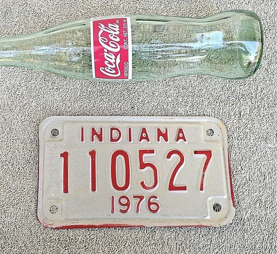 1976 Indiana Motorcycle License Plate Tag # 110527 Expired 3 yrs | eBay