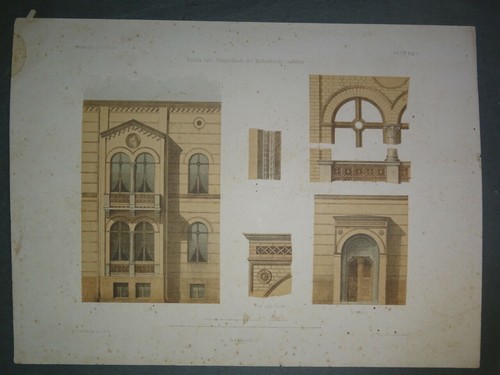 BEAUTIFUL LITHO COLOR DECORATION ARCHITECTURE LANDSCAPE WINDOW ORNAMENT ...