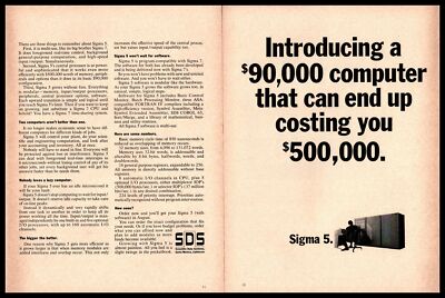 1967 SDS Santa Monica California $90,000 Computer Sigma 5 2-Page Print ...