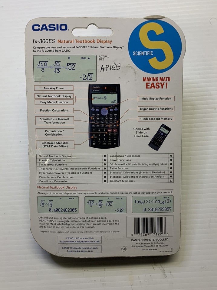 Casio FX-300ES Scientific Calculator. Brand New. | eBay