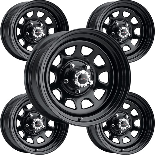 (5) Vision 84 D Window 16x8 5x5" -12 Gloss Black Wheels Rims 16" Inch ...