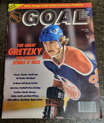 NHL GOAL Magazine Oilers WAYNE GRETZKY Cover 1980 Rookie Edmonton ...