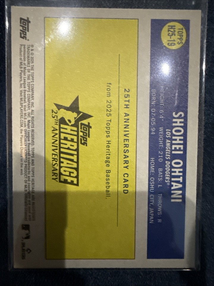 2025 Topps Heritage Shohei Ohtani Heritage 25th Anniversary #H25-19 | eBay