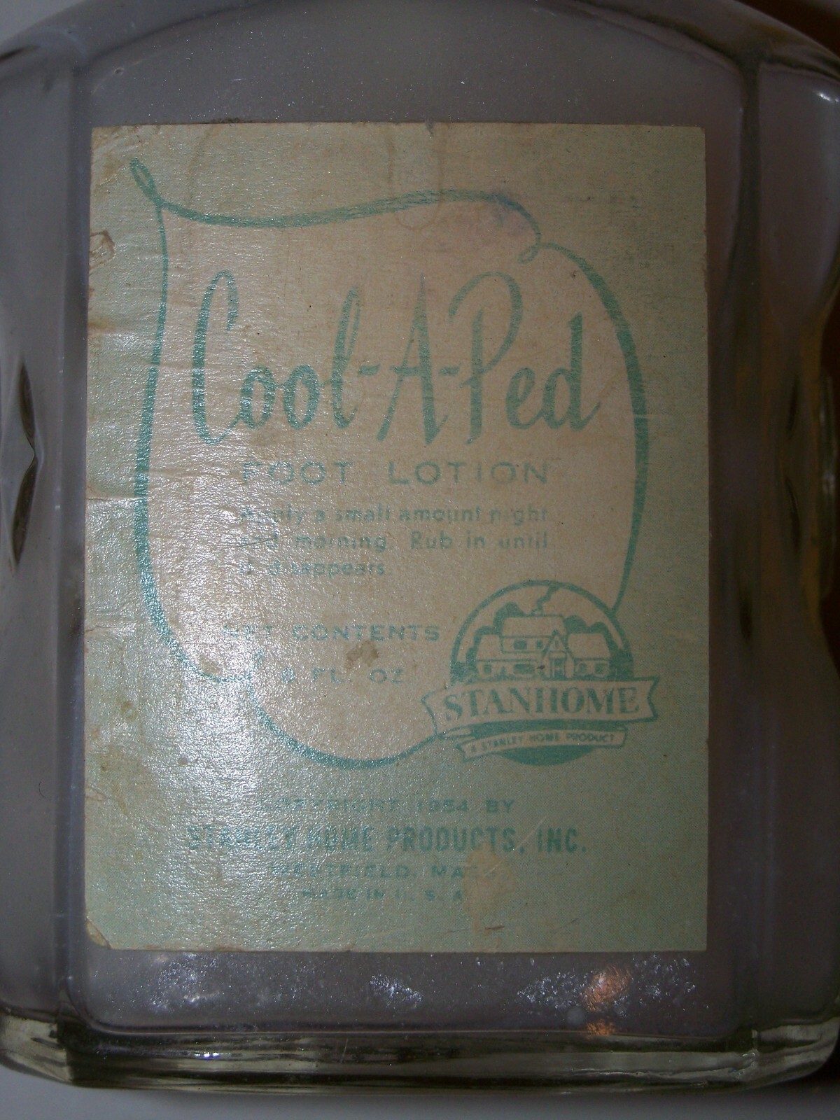 Vintage Stanhome Cool-A-Ped Foot Lotion Art Deco Style Bottle Bakelite ...