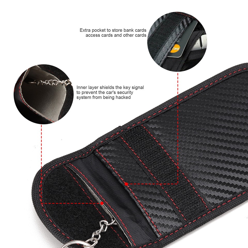 4 X Car key Fob RFID Signal Blocking Case Pouch Faraday Bag Cage ...