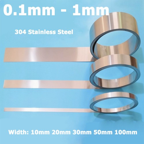 0.1mm - 1mm Thick 304 Stainless Steel Flat Bar Metal Strip Sheet Foil Band Roll | eBay