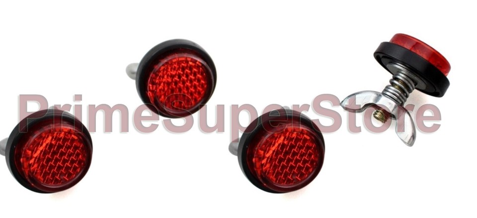 Lot/Bulk 24 Red Motorcycle License Plate Fastener Reflector/Reflective ...