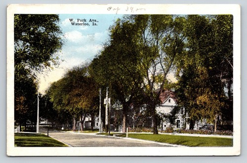 West Park Avenue Waterloo, Iowa IA Postcard c1915 | eBay