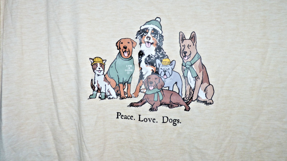 Life is Good Peace Love Dogs Women's Large 2 Piece Pajama Set NWT | eBay