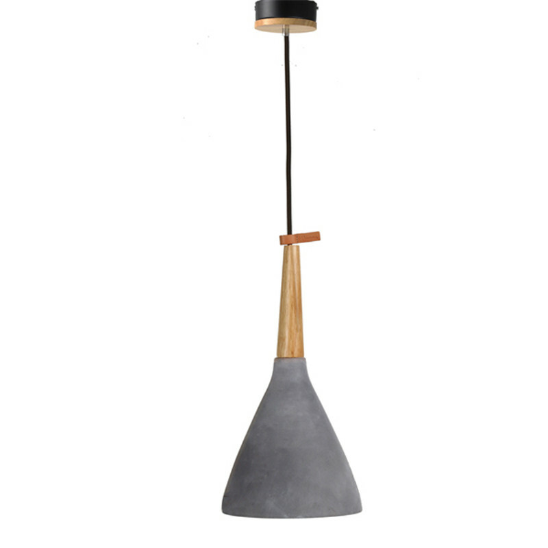 Timber Raw Concrete Bell Shaped Pendant Light | eBay