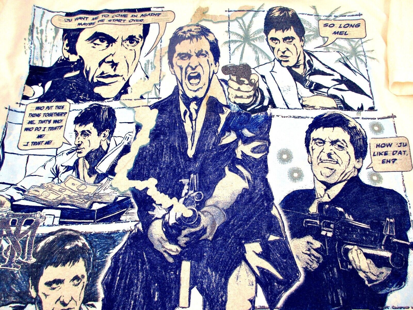 RARE Scarface Clothing Company Tony Montana White Gra… - Gem