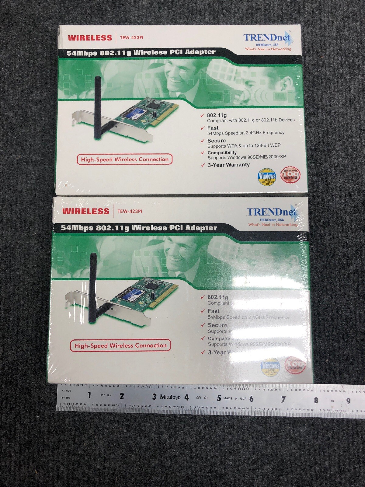 Lot of 2*** TRENDNET Wireless PCI Card 54Mbps 802.11g/2.4GHz Model TEW ...