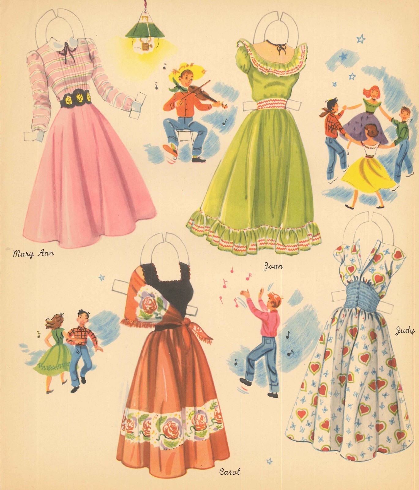 VNTG 1955 PAPER DOLL PARADE 16 PG LASR REPRODUCTIN~Org SZ UNCT FREE SH ...