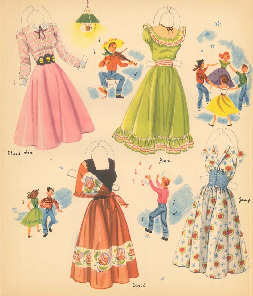 VNTG 1955 PAPER DOLL PARADE 16 PG LASR REPRODUCTIN~Org SZ UNCT FREE SH ...