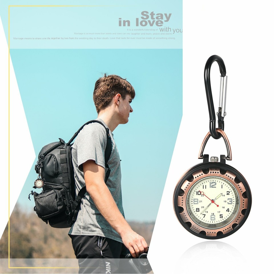 Outdoors Clip-On Carabiner Backpack Luminous Night Watch With Compass ...