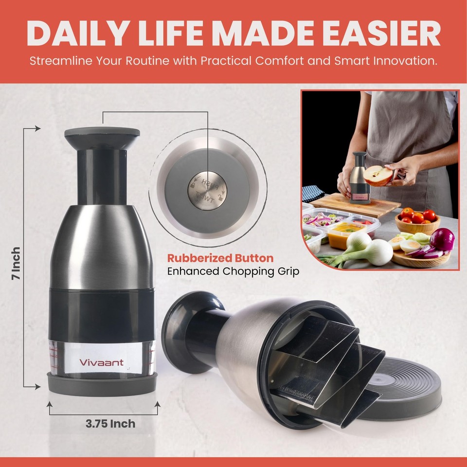 Slap Chop Manual Hand Chopper - Versatile Food Dicer Vegetable Slicer A ...
